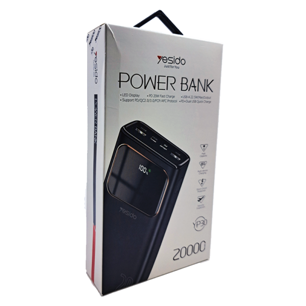 پاور بانک yesido مدل yp30 ظرفیت 20000 میلی آمپر – سهیل تکنیک